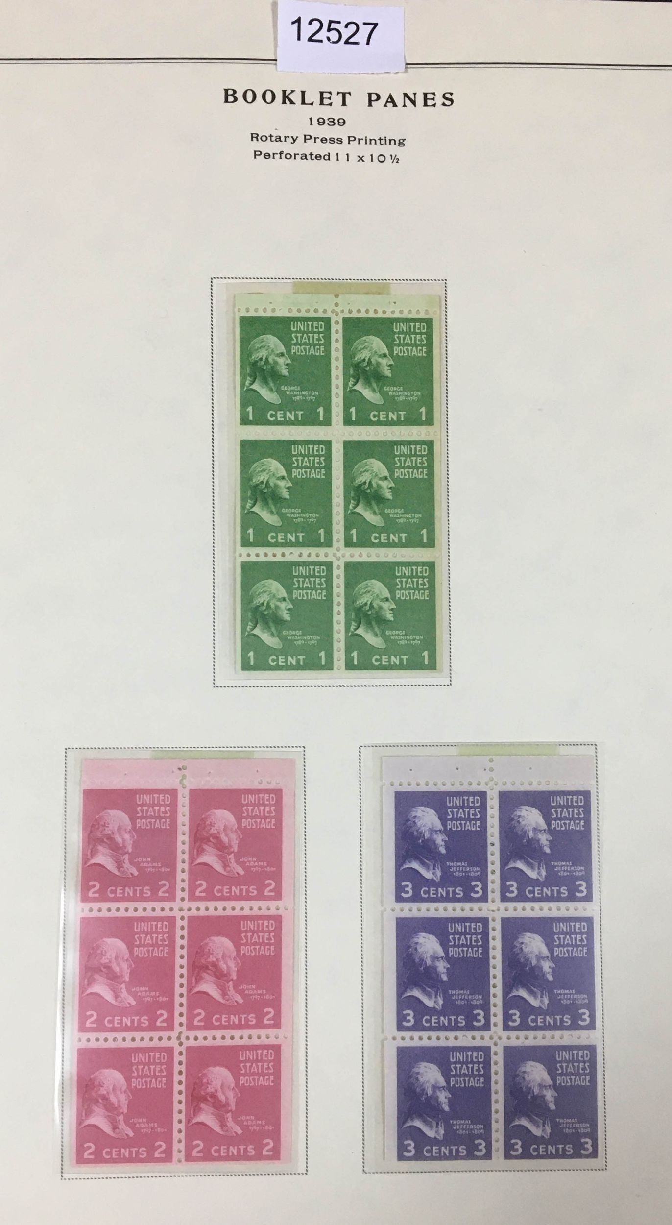 US Stamps 1939 Booklet Panes Mint OG NH Collection LOT #12527 | United ...