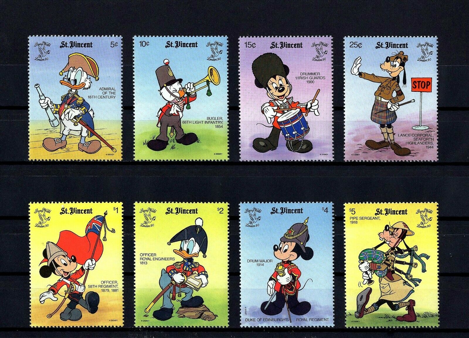 ST VINCENT - 1996 - DISNEY - MICKEY - DONALD - GOOFY - LONDON - 8 X ...