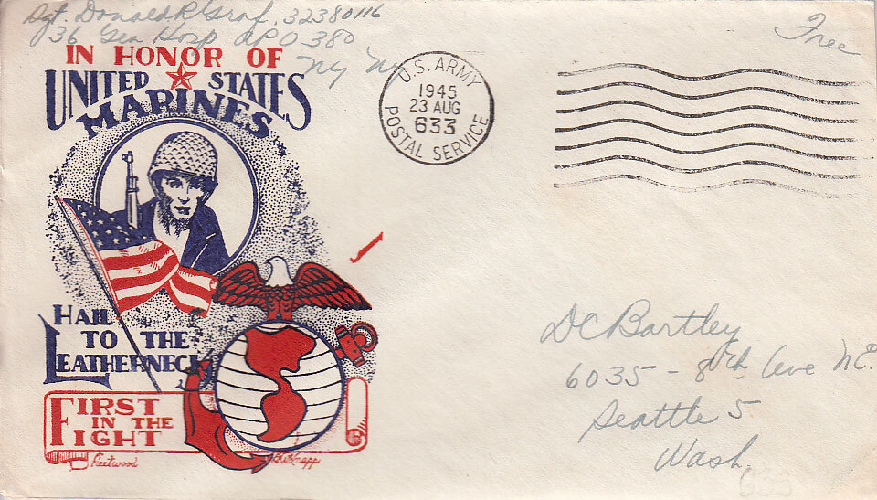 United States A.P.O.'s Soldier's Free Mail 1945 U.S. Army, Postal ...