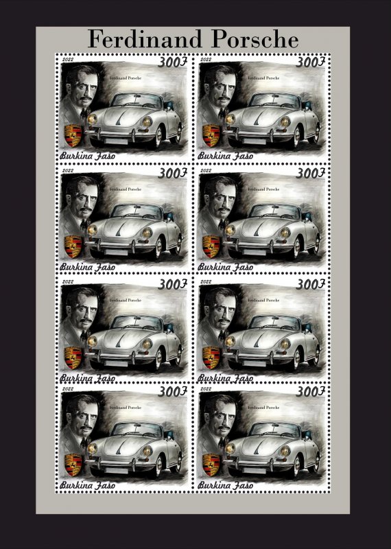 Stamps.Cars Ferdinand Porsche 2022 year 1 sheets perforated MNH ...