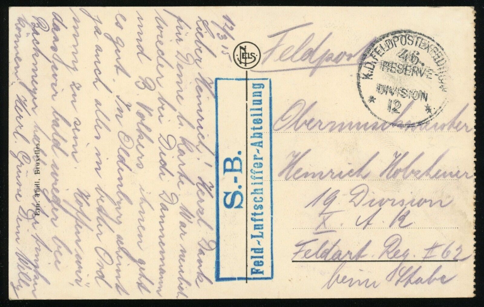 Germany Observation Balloon Feldpost Military Airmail Card 1915 Europe ...