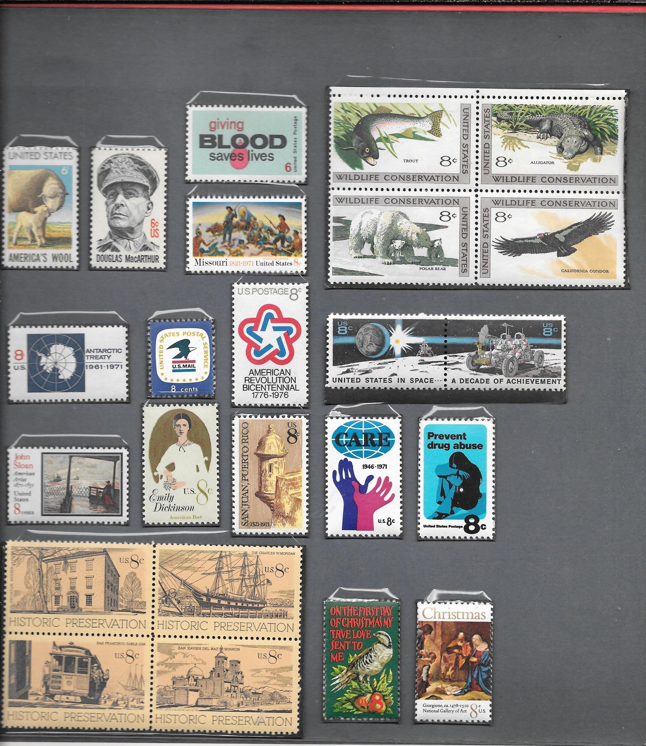 #1423-1445 USPS 1971 ISSUE MINT YEAR SET With Stamps (my3) | United ...