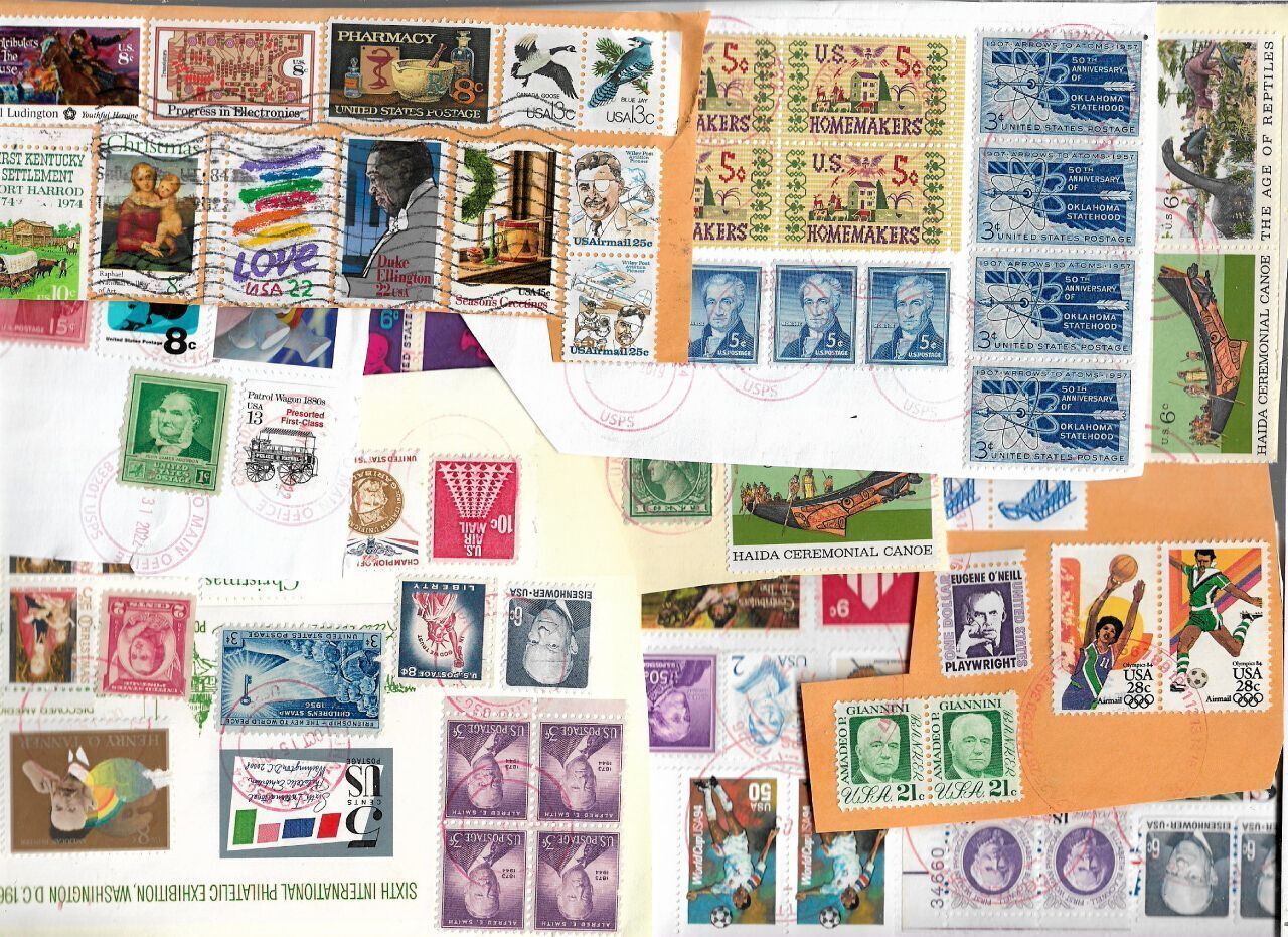 United States About 100 Stamps Used On Paper (001) | United States ...