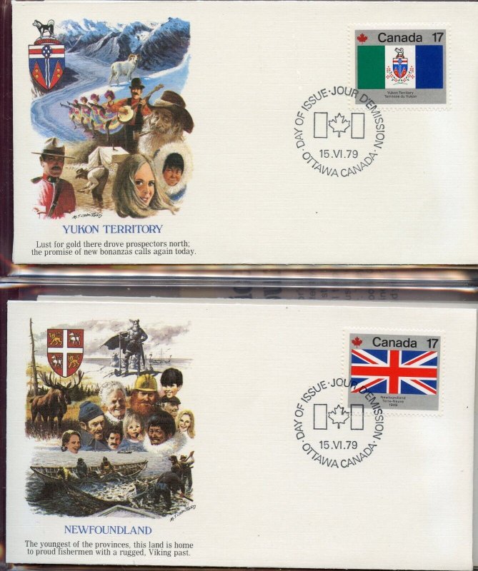 Canada Flags SET of Twelve First DAY Covers & Mint Sheet in Deluxe ...