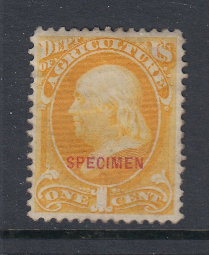 US #O1S Scarce Agriculture 1c Reissue (actually not a speciment ...
