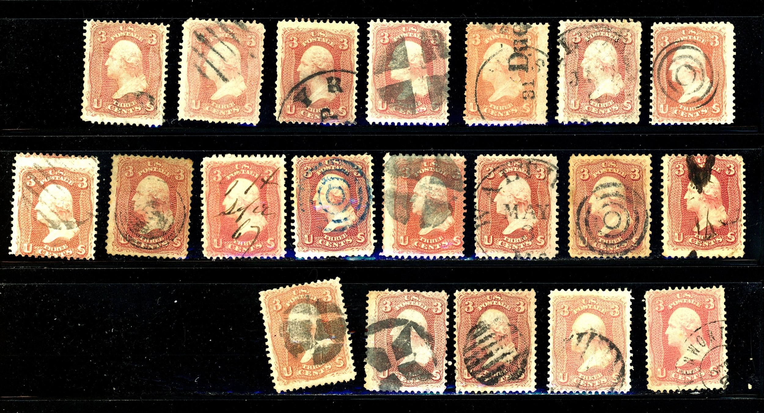 U.S. #65 Used Set, Fancy Cancels | United States, General Issue Stamp ...