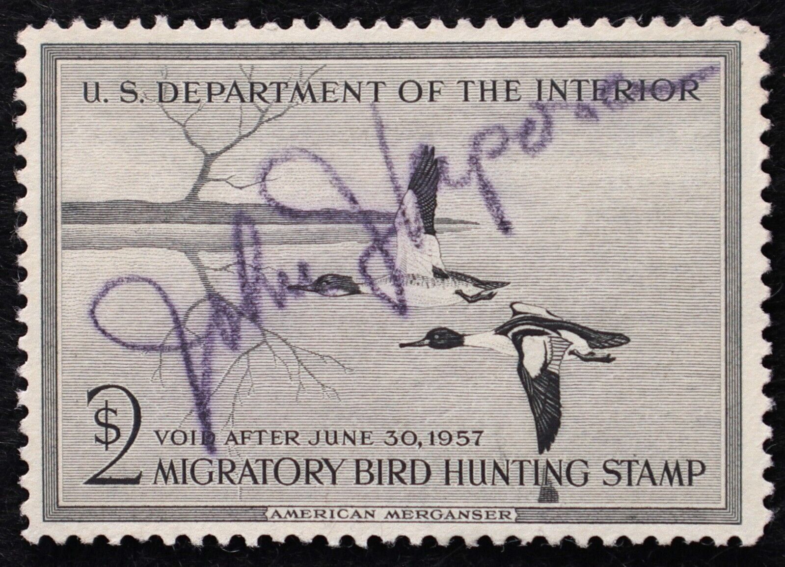 U.S. Used Stamp Scott #RW23 $2 Federal Duck Hunting, Superb. A Gem ...