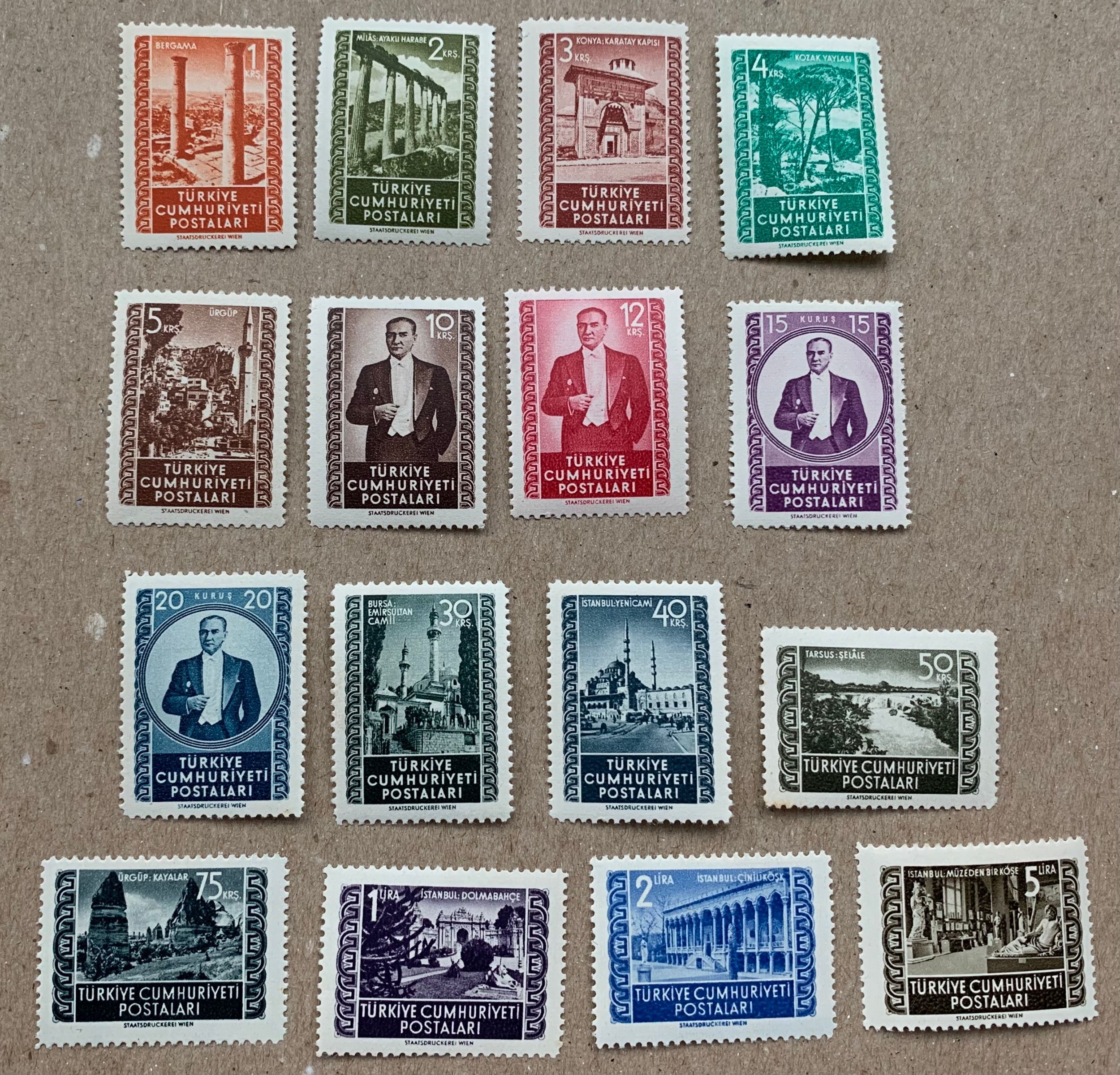 Turkey 1952 Mosques, Ruins, and Palaces, MNH. Scott 1059-1074, CV $48. ...