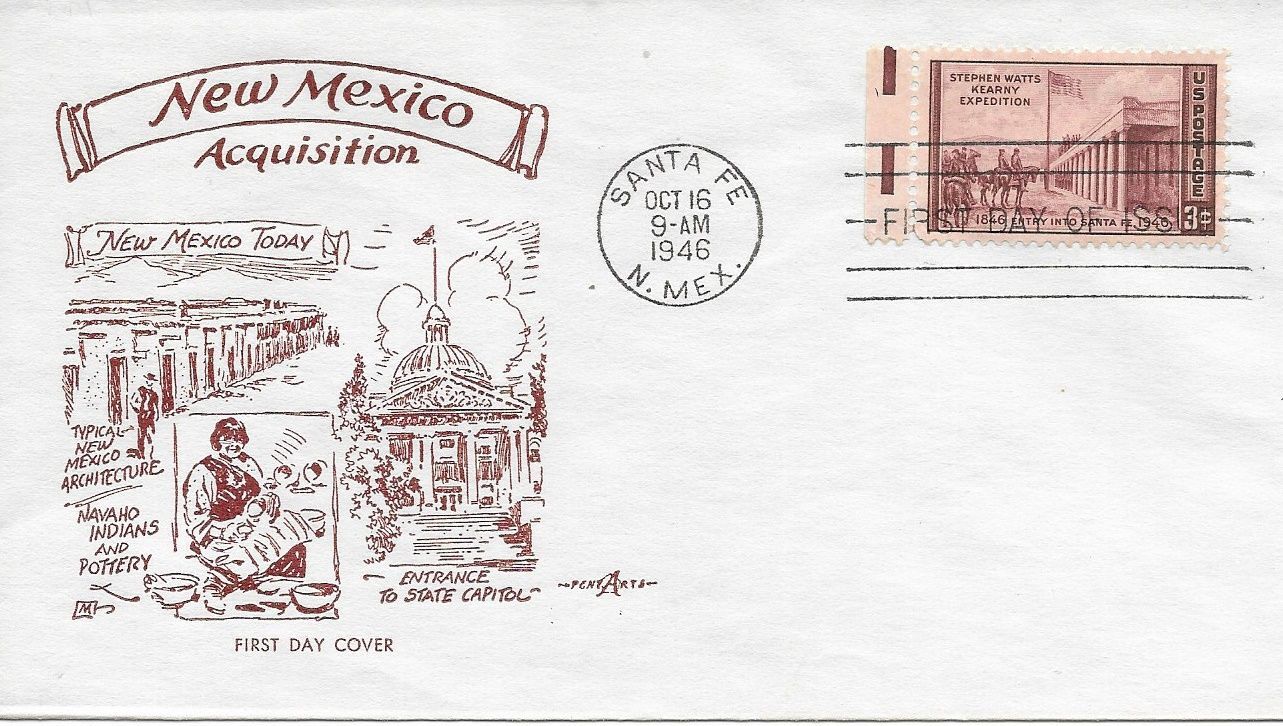 1946 FDC, #944, 3c Kearny Expedition, Pent Arts | United States ...