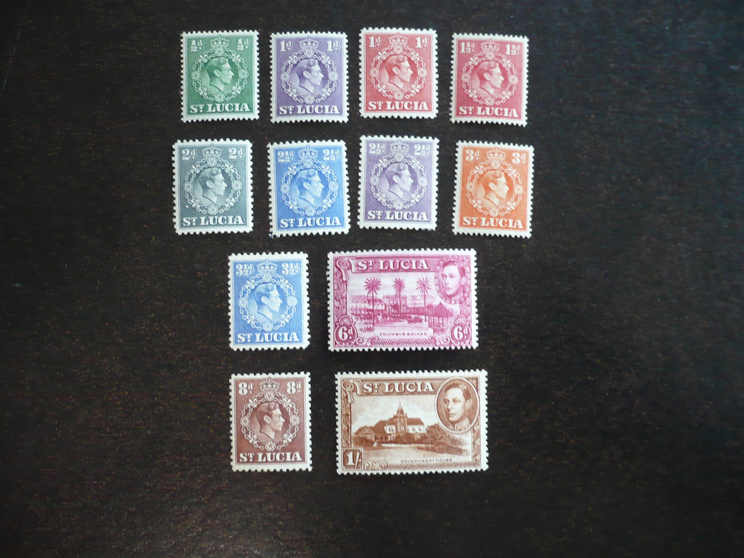 Stamps - St. Lucia - Scott# 110-121 - Mint Hinged Part Set of 12 Stamps ...