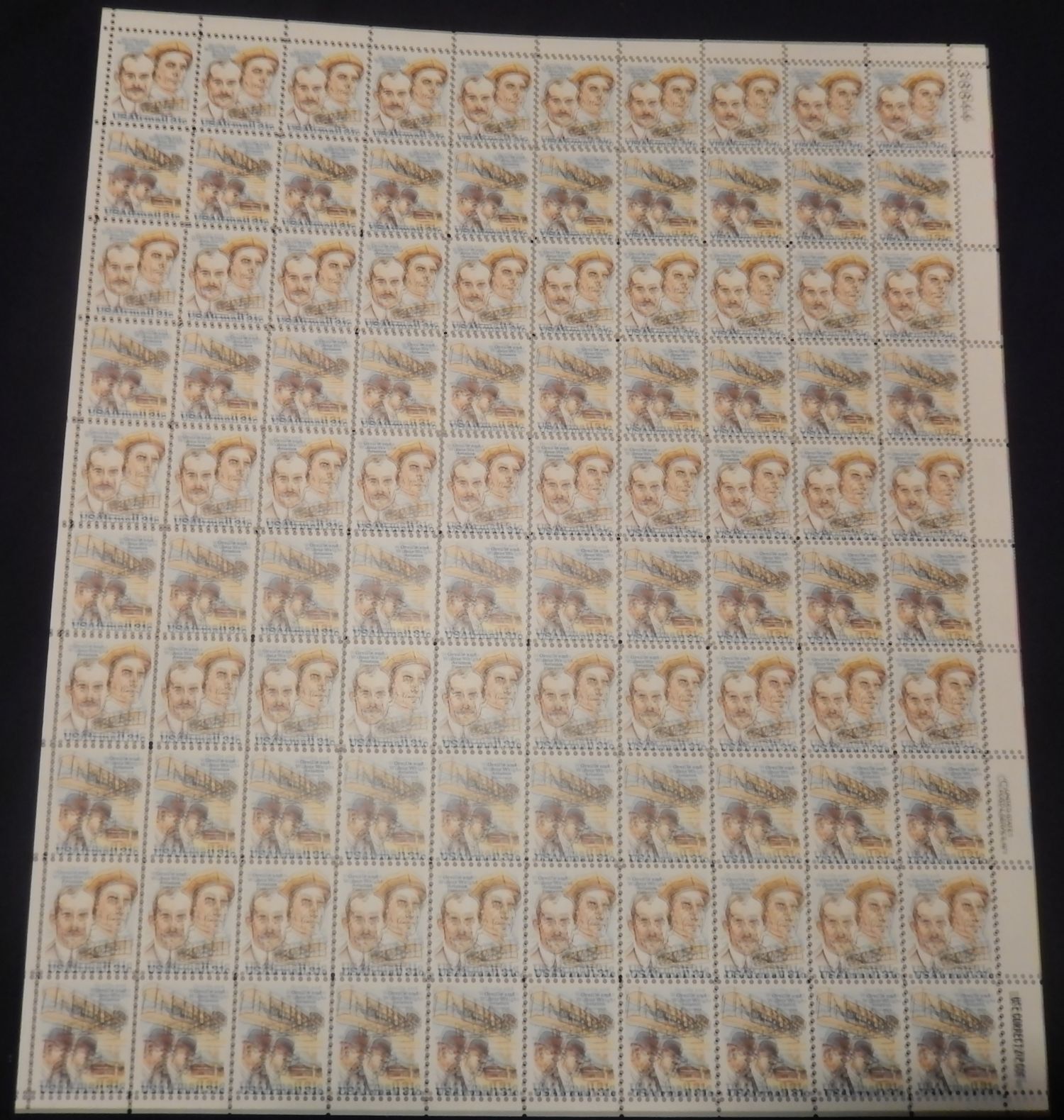 C91 - C92 31c Wright Brothers, F/VF OG NH, Fu..MORE.. sheetc91-c92 ...