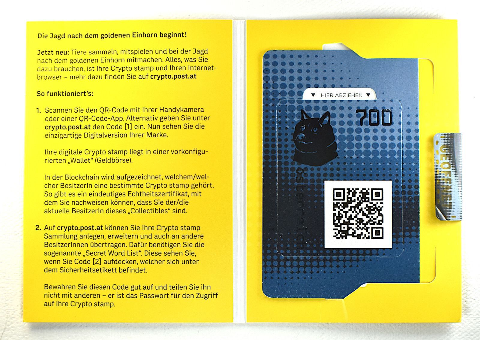 Austria Crypto Stamp 2.0 Doge Blue, 2020 | Europe - Austria, Back of ...