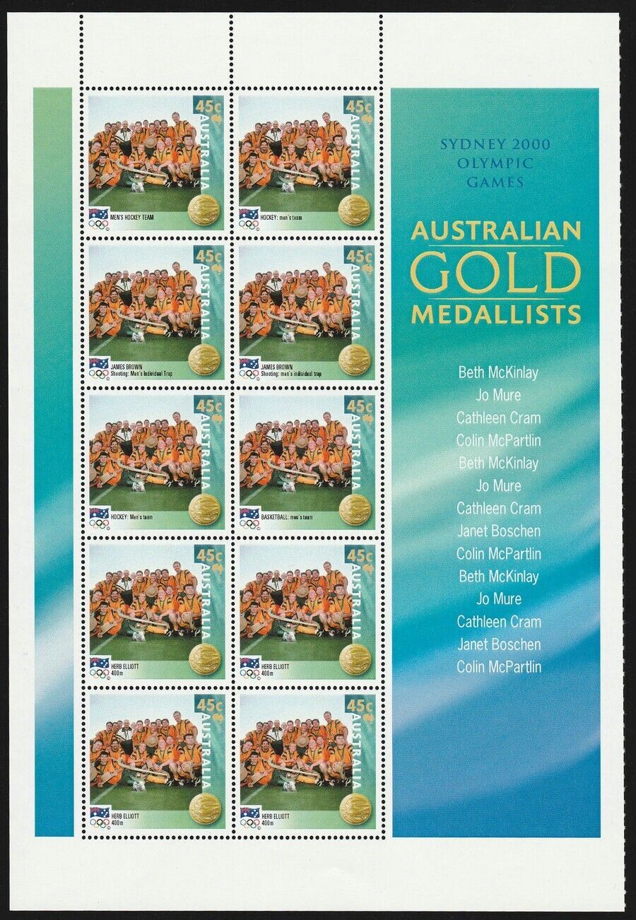AUSTRALIA 2000 Sydney Olympics Gold Medal TRIAL sheetlet Platypus ...