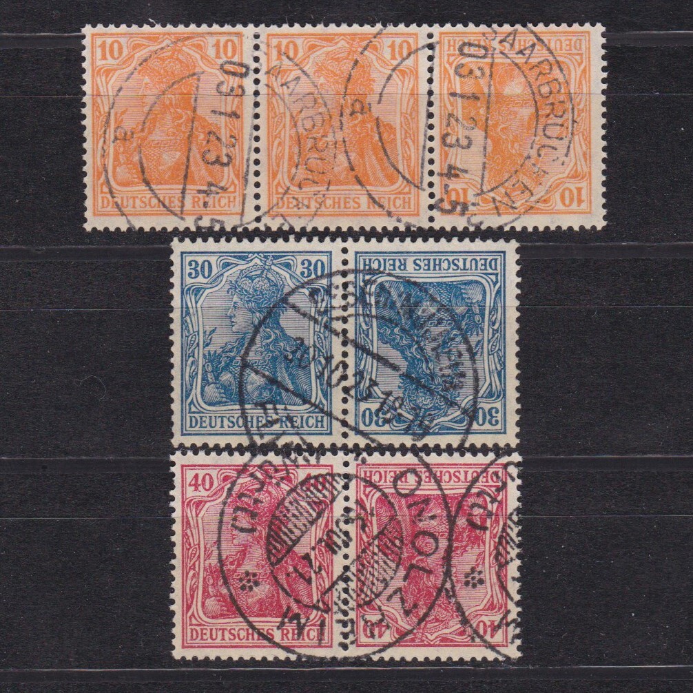 GERMANY 1920, Mi# K1,K2,K3, CV €36, Definitive combination from booklet ...