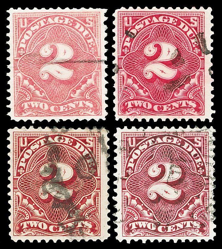 Scott J39 2c Postage Dues DL Watermarked Used FOUR SHADE VARIETIES ...
