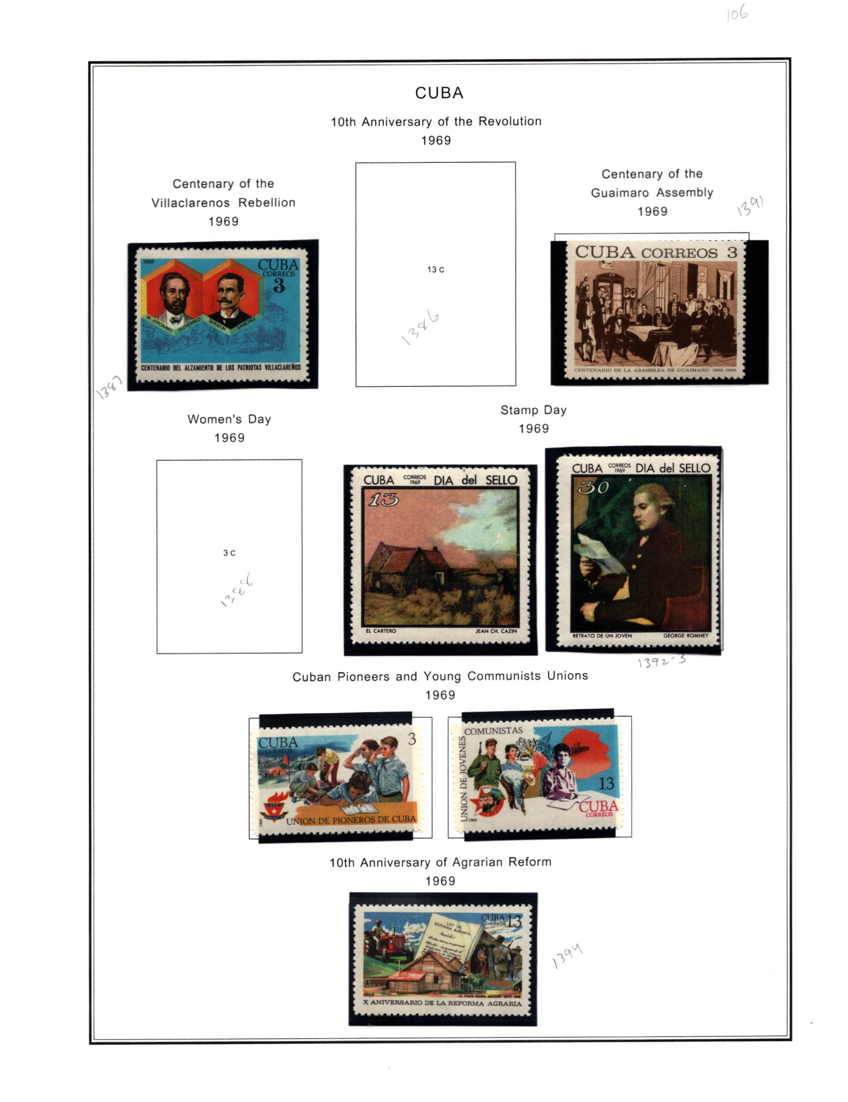 Mint + Used Stamps From Cuba (106) | Caribbean - Cuba, General Issue ...