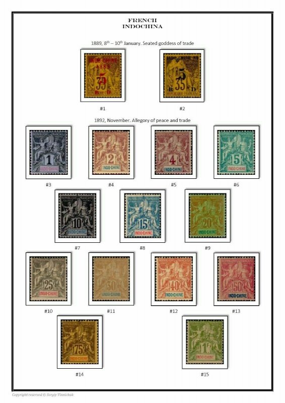 French Indochina 1889-1949 PDF Stamp Album Pages | Publications ...