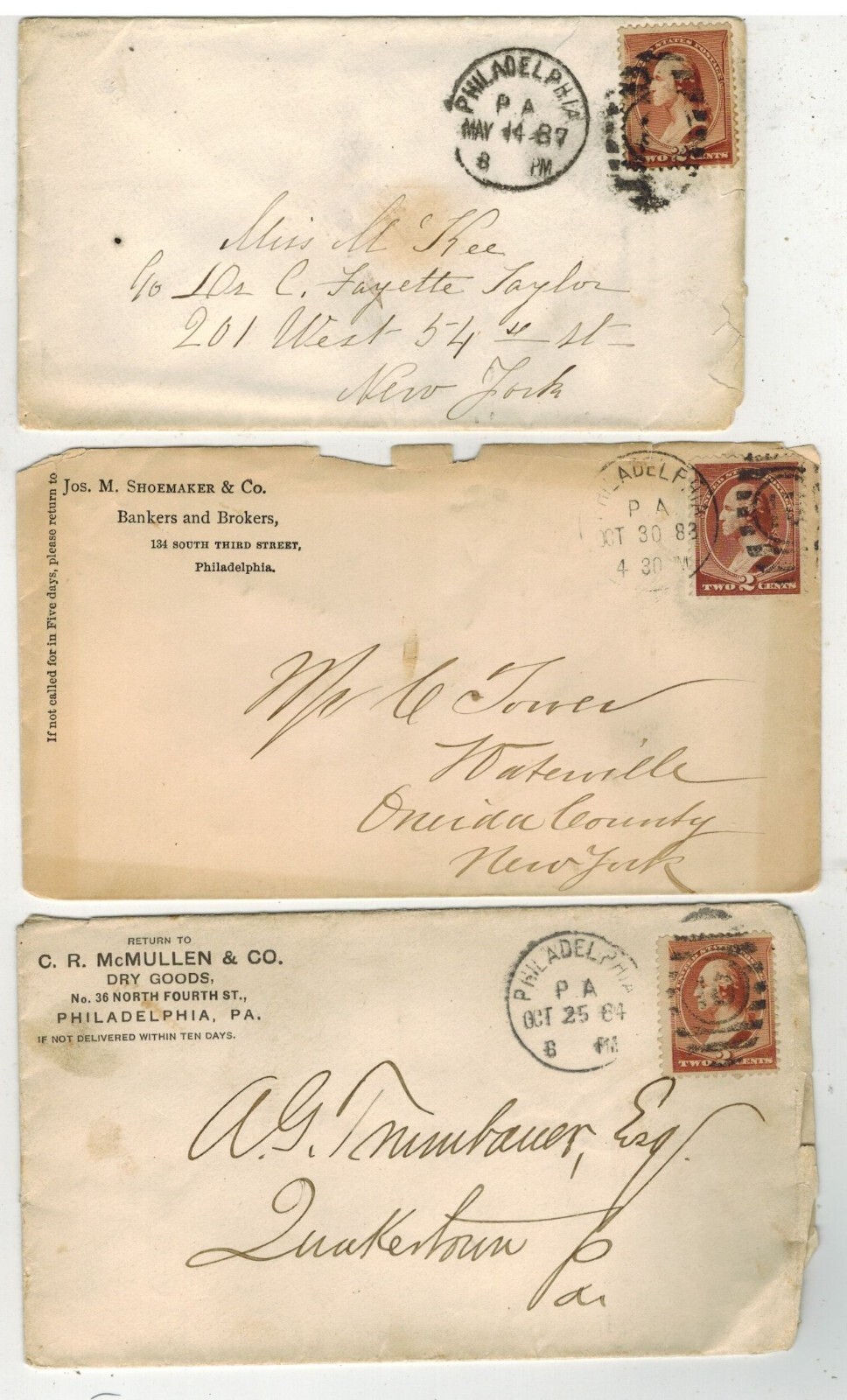 Philadelphia PA 1880s SET of 6 Different Cancels & 2c Brown G ...