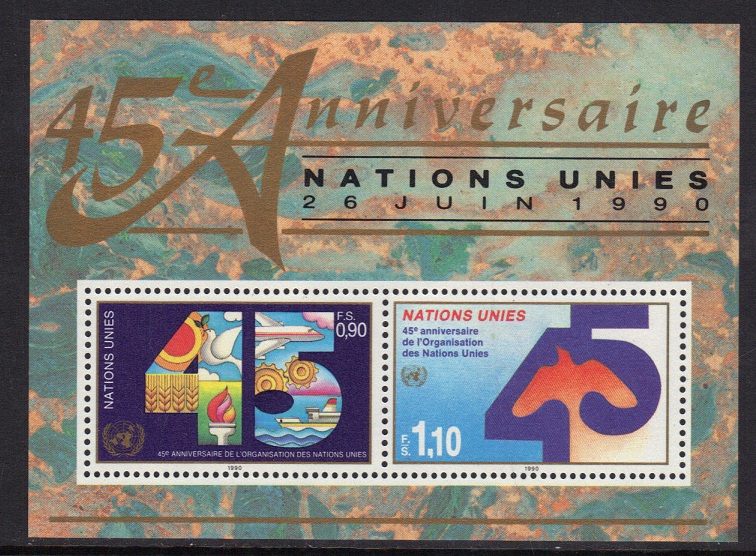 United Nations Geneva #190 MNH 1990 anniversary UNO sheet | Worldwide ...