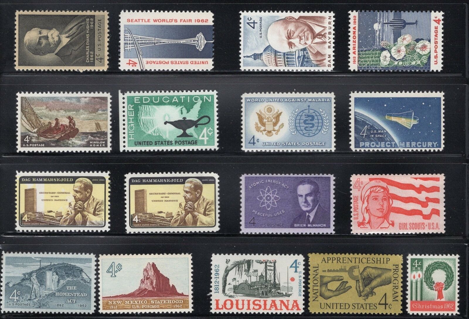 HS&C: 1962 US Commemorative Stamp Year Set MNH #1191-1207 F/VF | United ...
