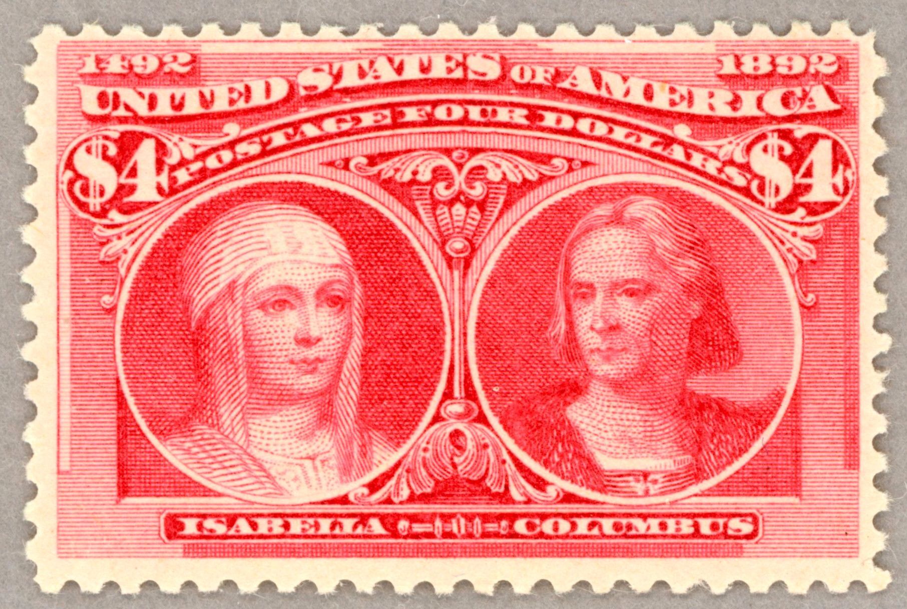 US Scott#244 Mint NH 1893 $4 Columbian Clean PSE cert, brilliant color ...