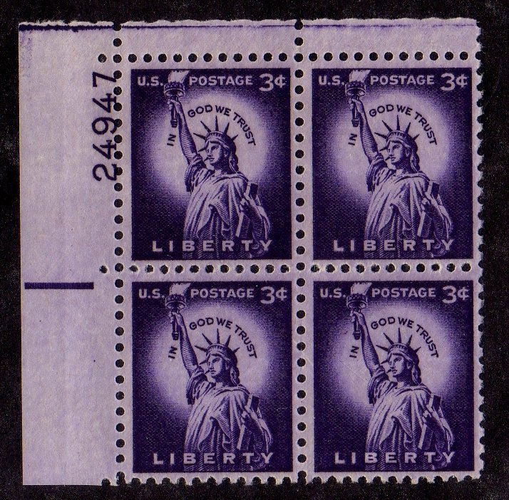 1035 3c Liberty 24947 UL Plate Block | United States, General Issue ...