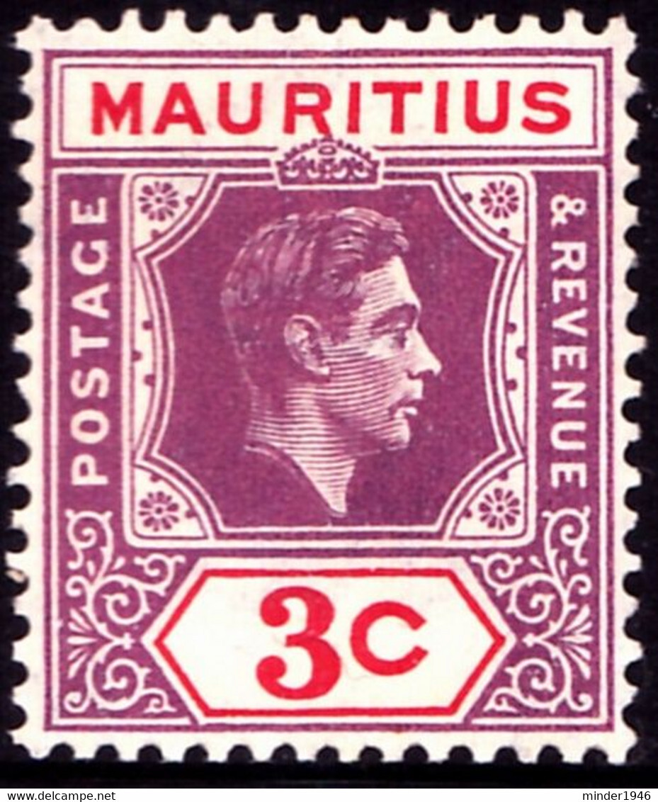 MAURITIUS 1938 KGVI 3c Reddish Purple & Scarlet SG253 MH | Africa ...