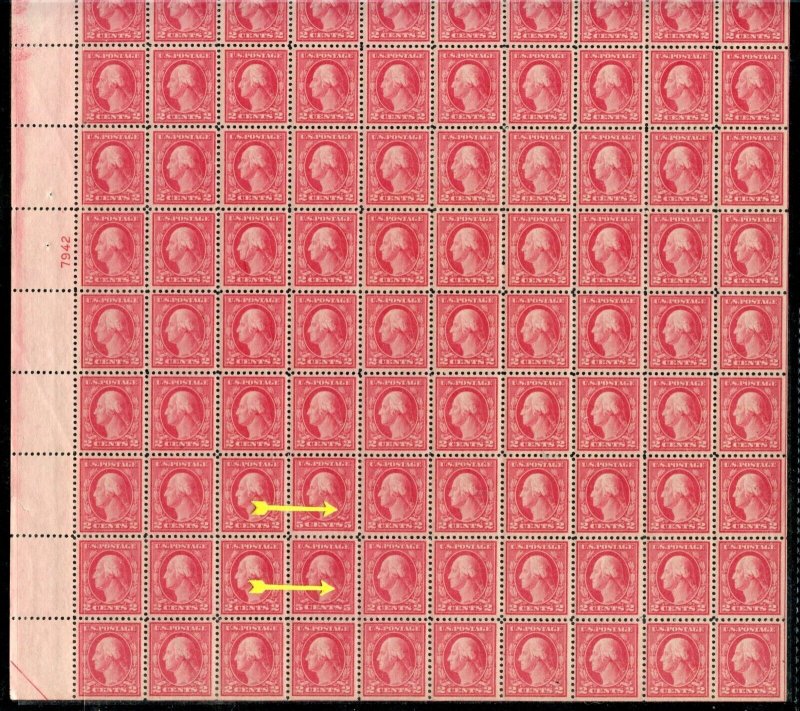 United States 1917 Scott #505 5c Rose Error in a Complete Sheet(100 ...