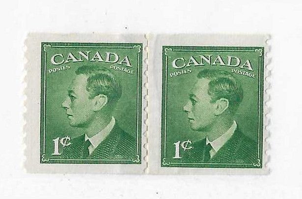 Canada Sc#297 1c coil paste up pair variety NH VF | Canada, General ...