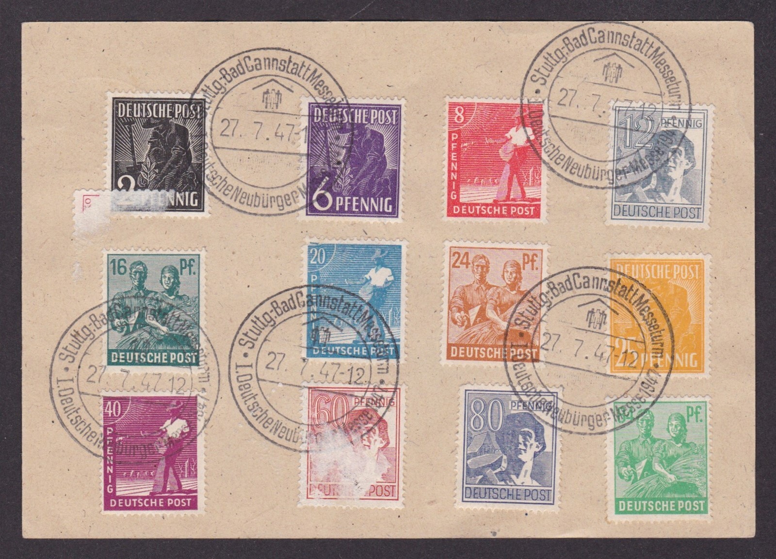 GERMANY 1947 Soviet zone, Stamped postcard Mi #943-962 (part set ...