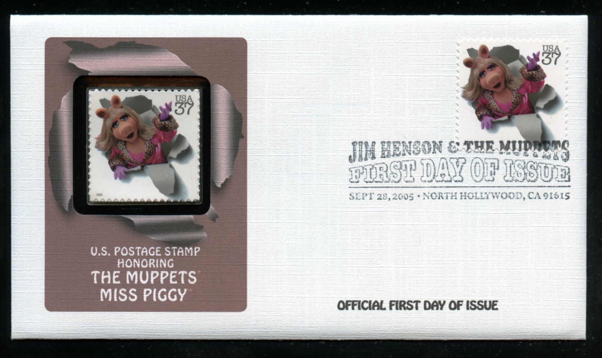 US 3944d Jim Henson Muppets Miss Piggy UA Fleetwood cachet FDC combo DP ...