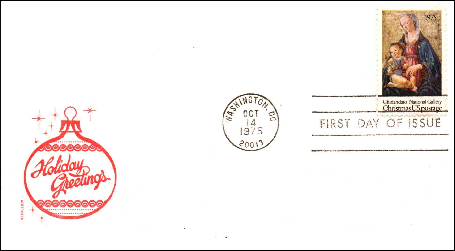 US 1579 Christmas MedallionU/A FDC | United States, General Issue Stamp ...