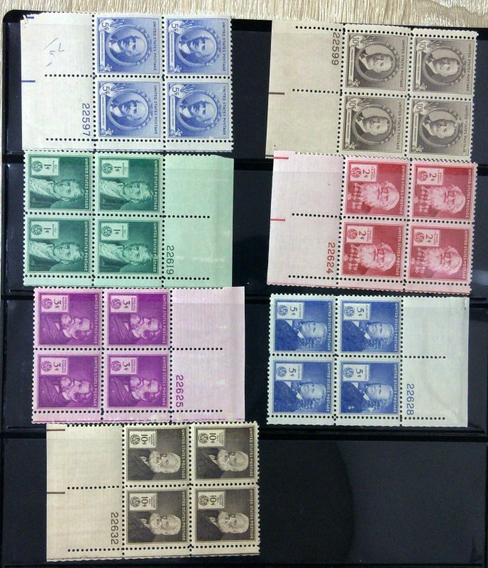 Scott #859-893 - P# Blocks of 4 - Set - Mixed OG & MNH - 1940 | United ...