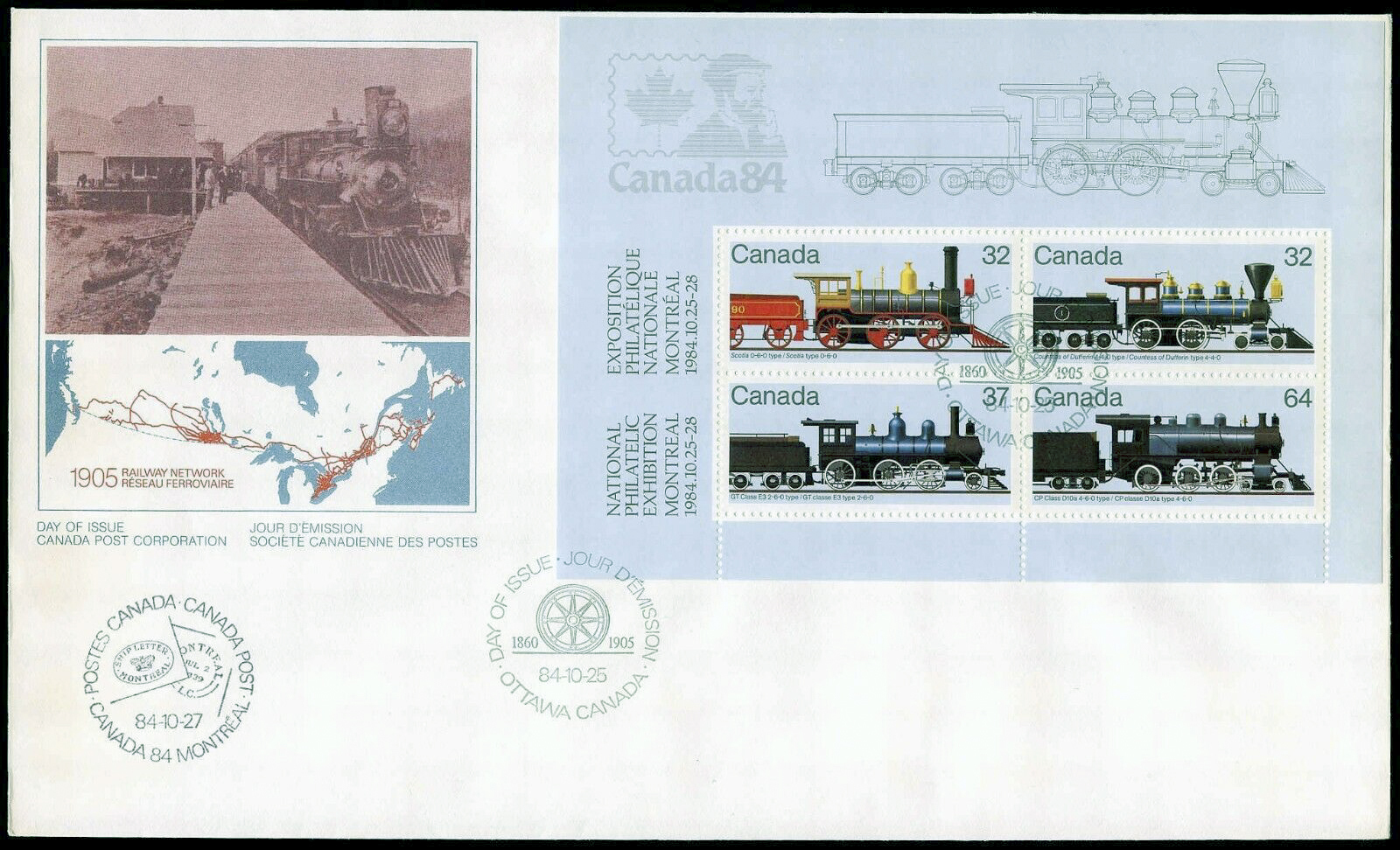CANADA SC#1039a Canadian Locomotives - CANADA '84 STAMP EXPO S/S (1984 ...