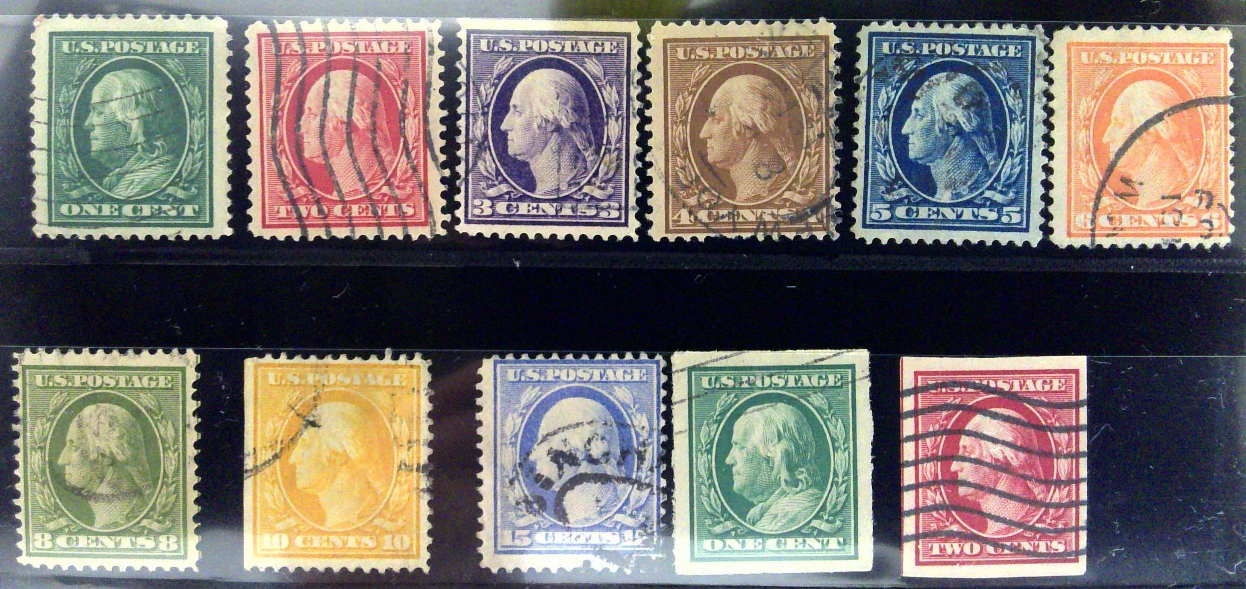 Scott #374-384 - FW lot - Used - Perf 12 & Imperf - 1910-1911 | United ...