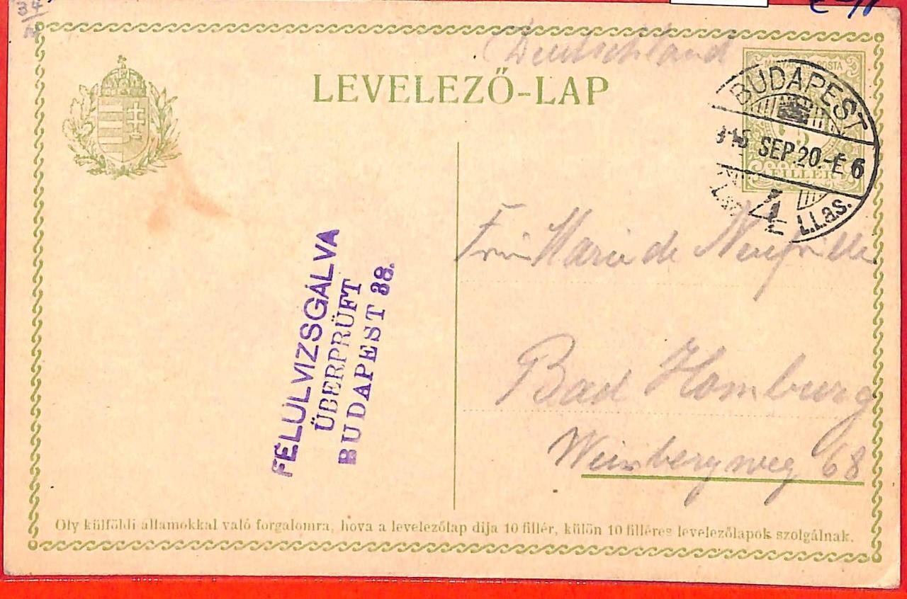 aa1977 - HUNGARY - Postal History - POSTAL STATIONERY CARD | Europe ...