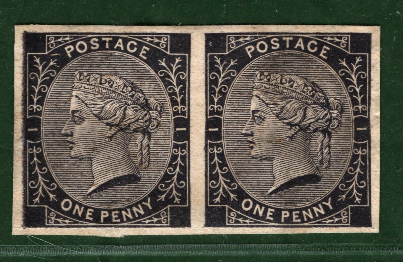 GB QV PROOF Stamp TENDER ESSAYS 1d Black Imperf' Pair (1879) Perkins ...