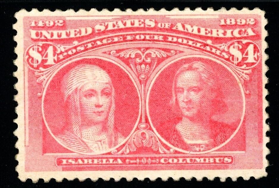 USAstamps Unused FVF US 1893 $4 Columbian Expo Scott 244 OG MLH SCV ...