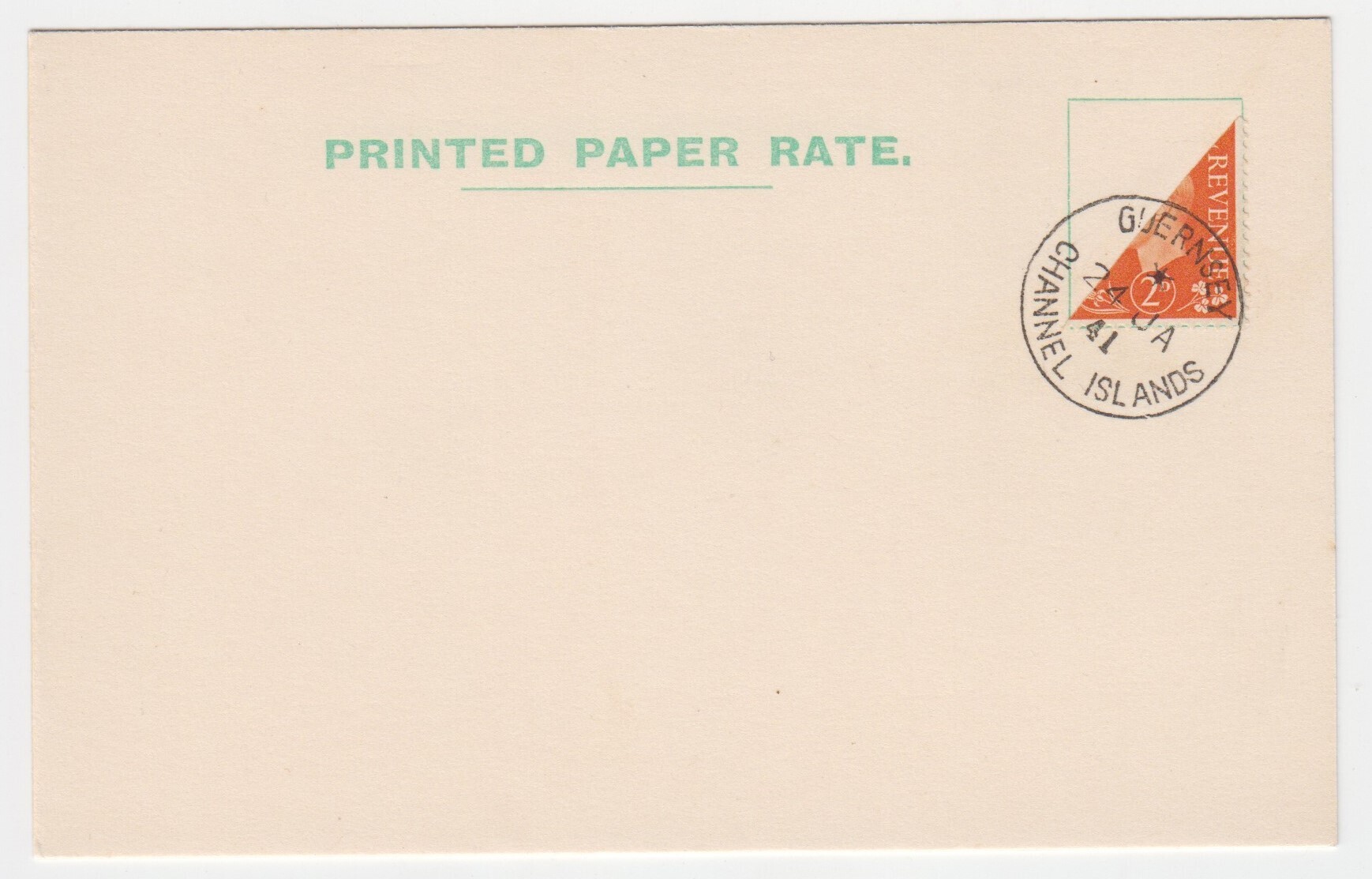 Guernsey 2d Bisected on Envelope (25 JA 41) | Great Britain, General ...