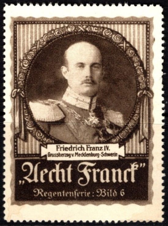 Vintage Germany Poster Stamp Aecht Franck Coffee Grand Duke Friedrich ...
