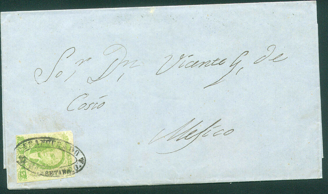 MEXICO-Queretaro 3, 2R UDATED FOLDED LETTER TO MEXICO CITY. F-VF. (203 ...