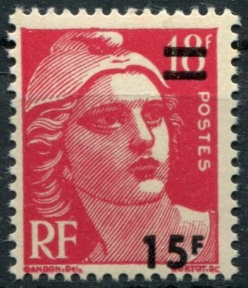 France Sc#706 MNH, 15f on 18f car rose, Marianne (1954) | Europe ...