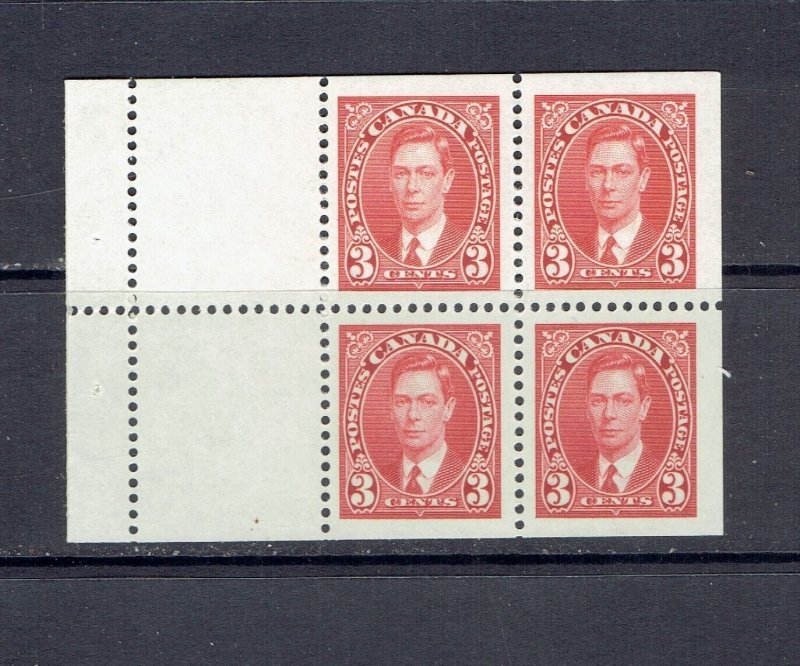 Canada - 1937 King George VI Three Cent Booklet Pane - Scott 233a - MNH ...