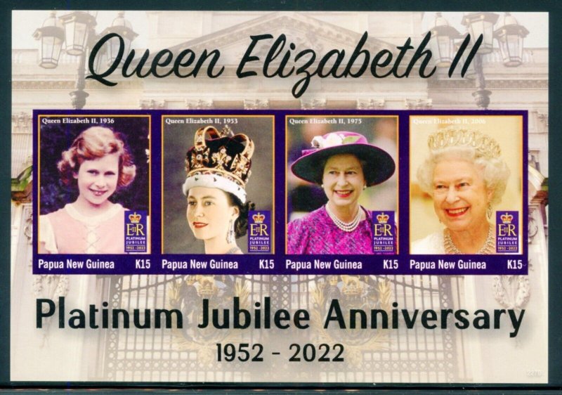Papua New Guinea 2022 Platinum Jubilee Queen Elizabeth II Imperf Sheet ...