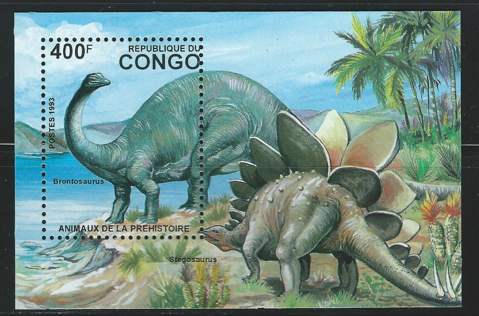 Congo Sc 1043-8Ss Prehistoric Animals Brontosaurus, Pteranodon ...
