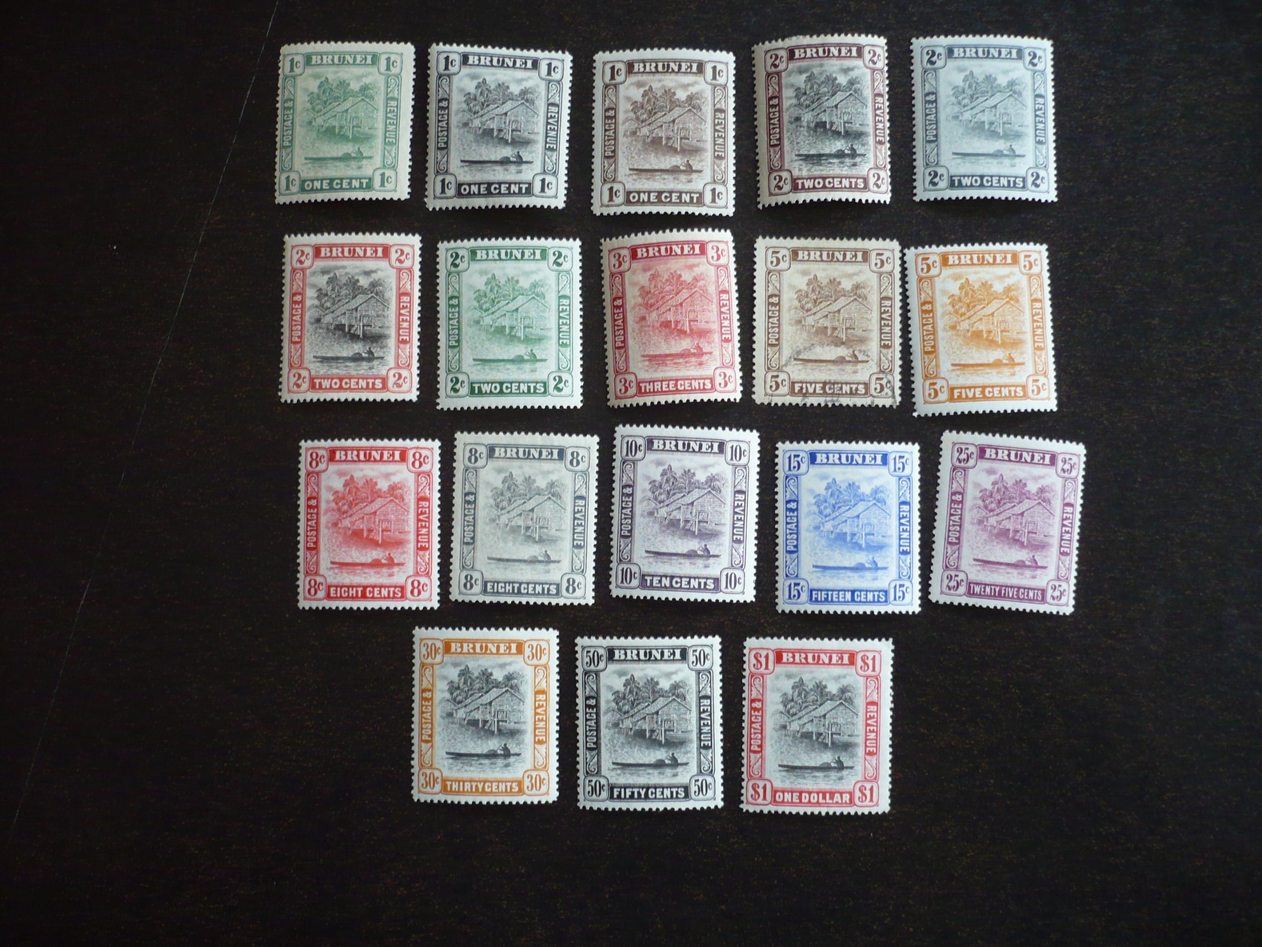 Stamps - Brunei - Scott# 14-73 - Mint Hinged and 1 Used Part Set of 18 ...