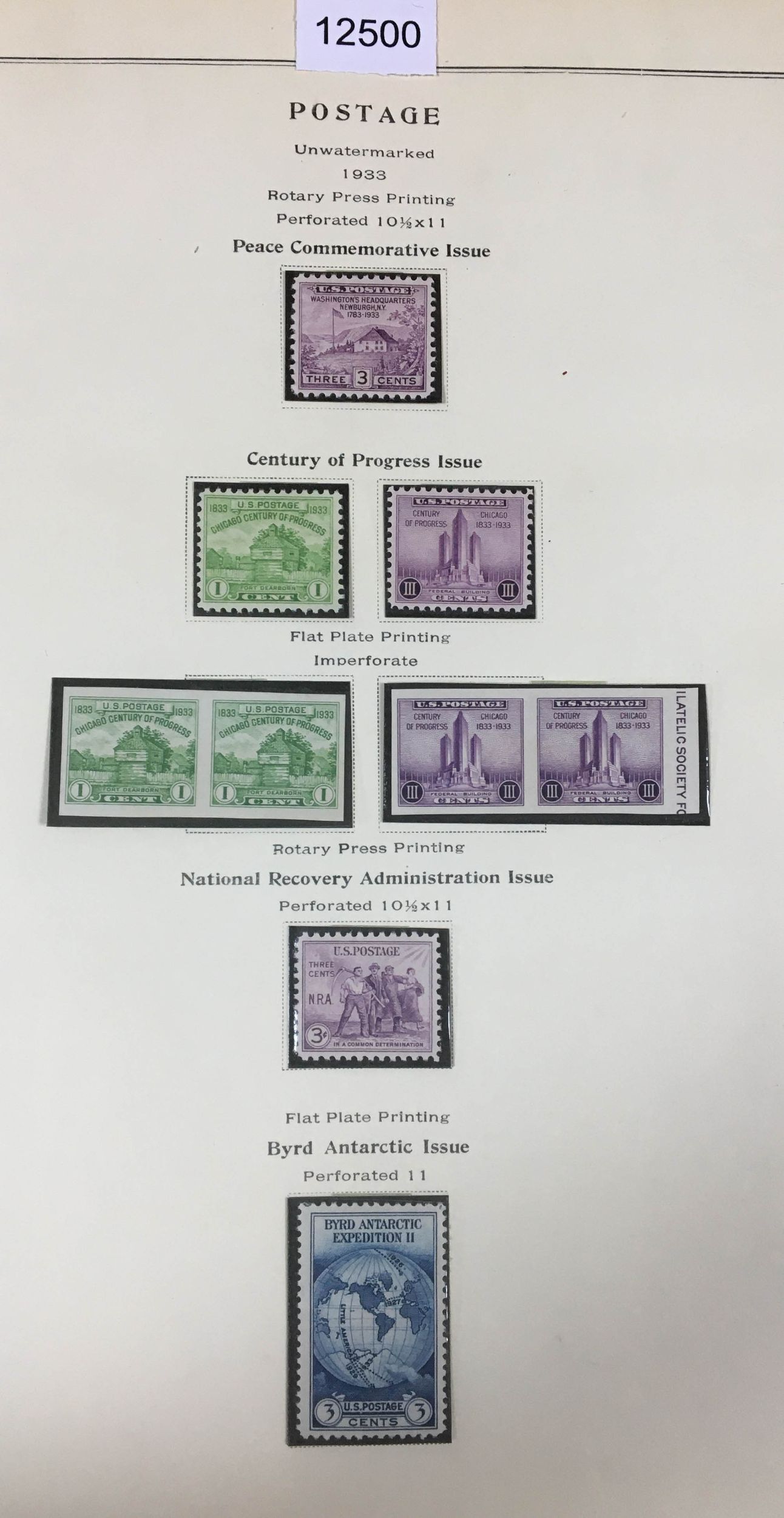 US Stamps # 727-733 1933 Mint OG NH Collection LOT #12500 | United ...