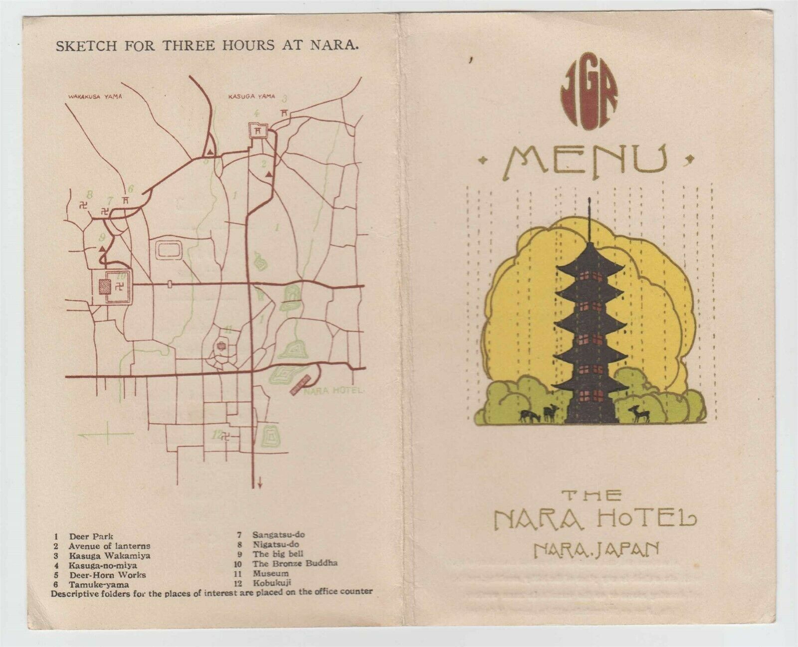 Japan 1927 the Nara Hotel Menu Dated 1927 Signed Prtd Letter Baggage ...