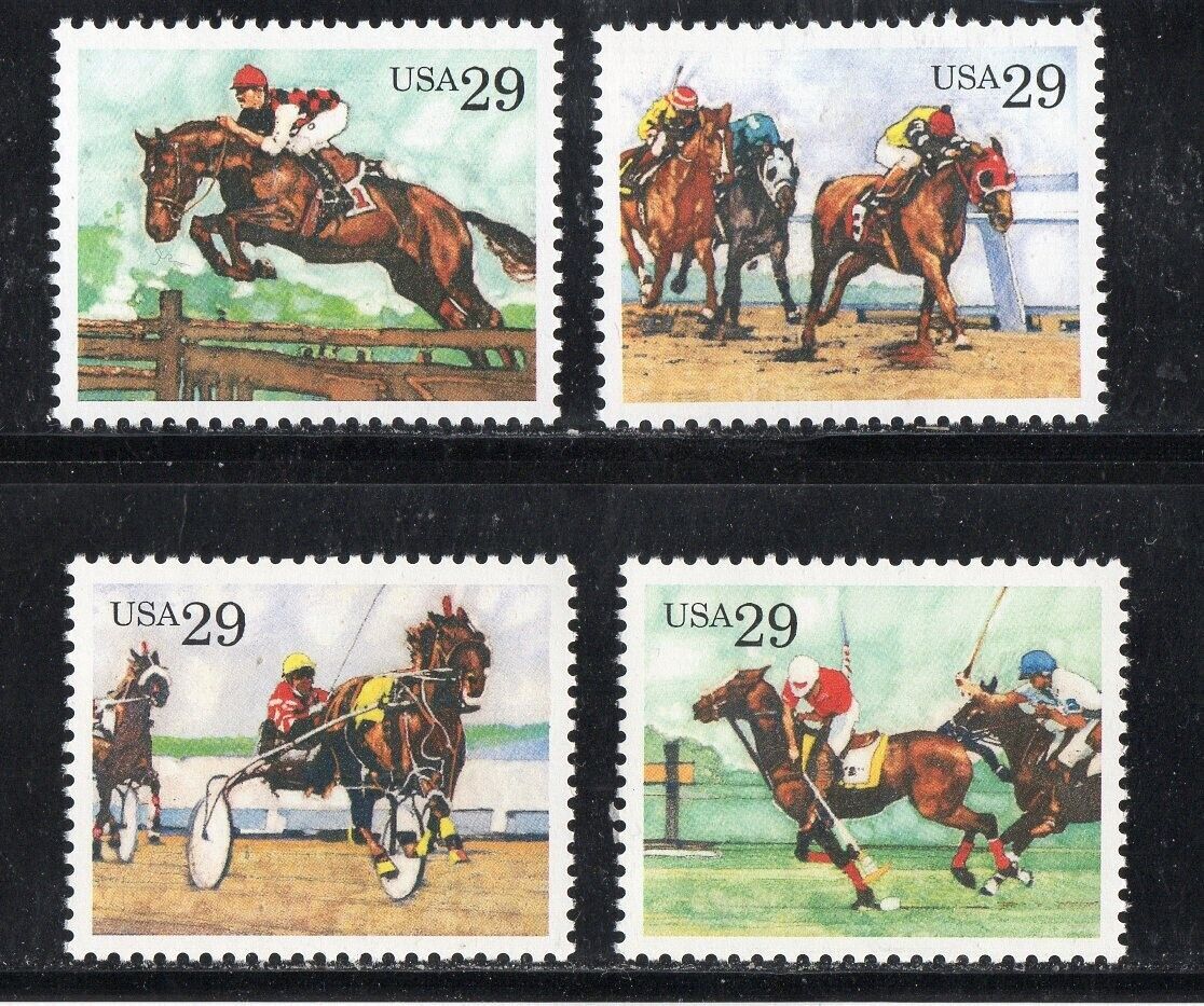2756 - 2759 * SPORTING HORSES * U.S. Postage Stamp SET OF 4 MNH ...