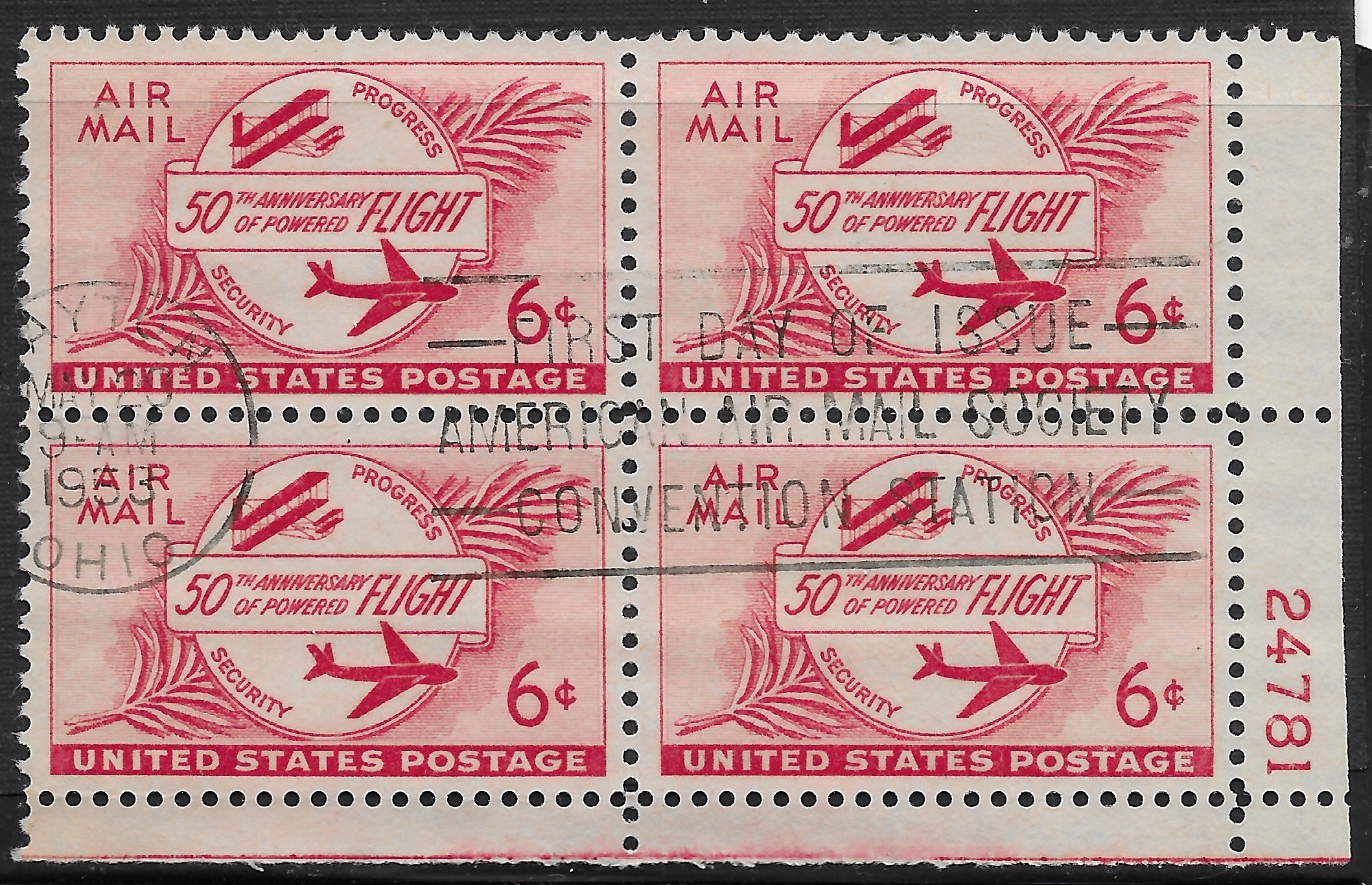 US #C47 6c Pwered Flight, 50th Anniversary | United States, Air Mail ...